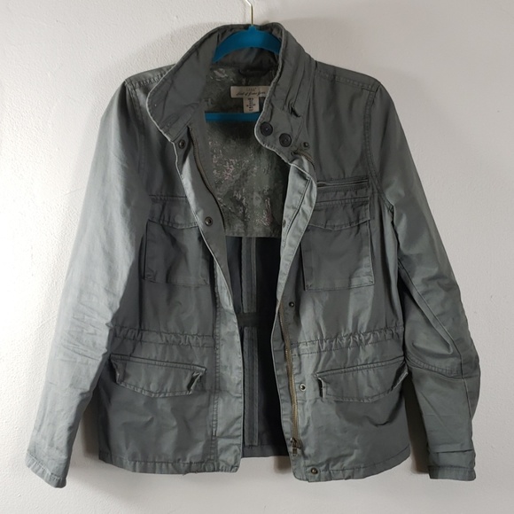 H&M | Jackets & Coats | Hm Logg Utility Jacket Army Green Hidden Hood ...